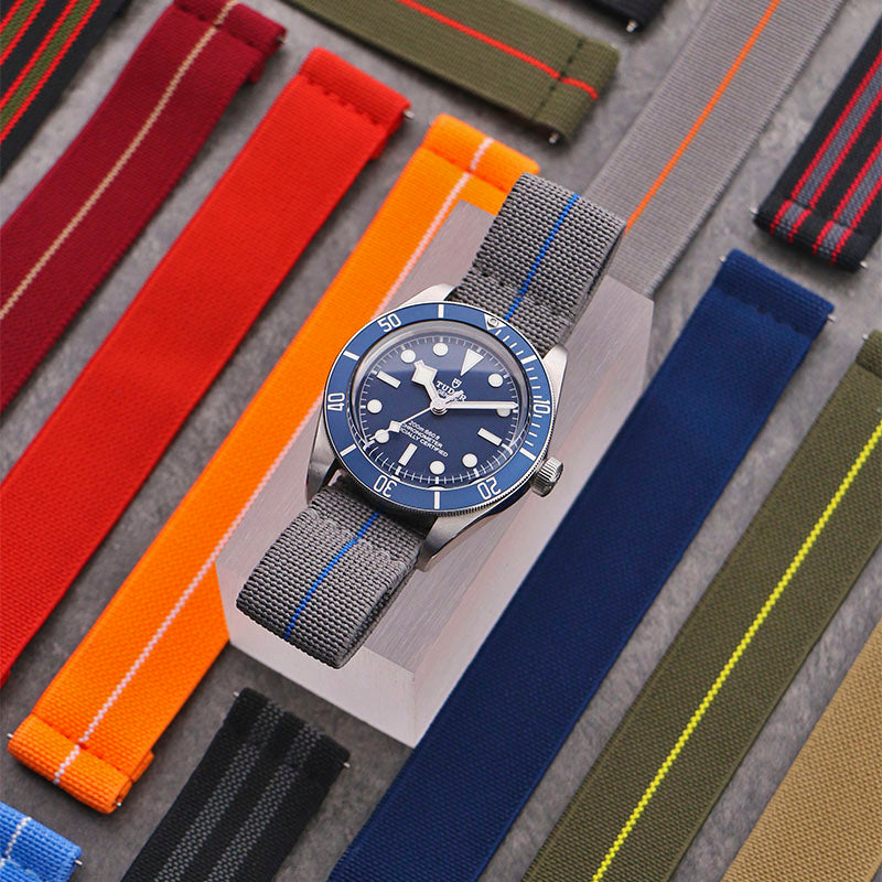 Striped Nylon Stretch Strap | North Street Watch Co.