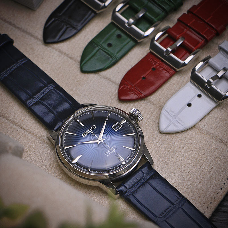 Slim Crocodile Embossed Strap With Quick Release | North Street Watch Co.