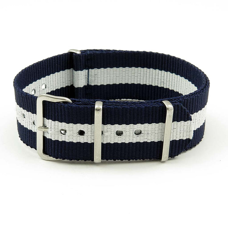 NATO Strap Navy Blue / White | North Street Watch Co.